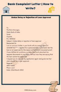 Bank Complaint Letter How To Write Tips Format And Samples Cbse