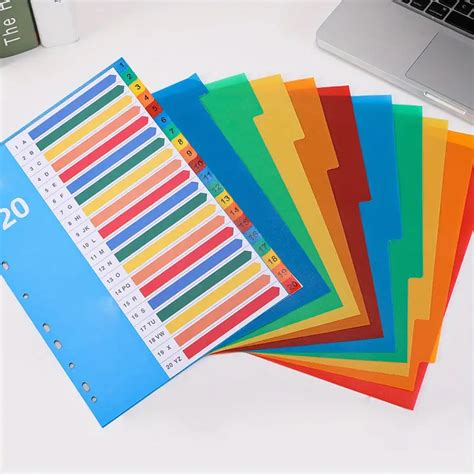 20피스 멀티컬러 플라스틱 파일 디바이더 정리된 폴더 및 아카이브용 내구성 있는 Pp 바인더 탭 2969x2101cm 지금 특가 상품을 찾아보세요 Temu