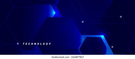 Abstract Blue Hexagonal Network Technology Modern Stock Vector Royalty Free 2164877817