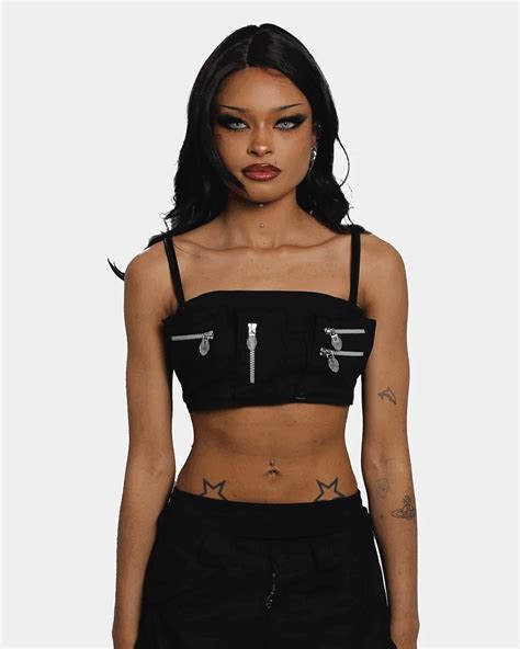 Pocket Bralet Top Black Cyberdog