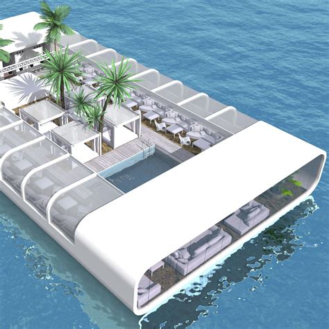 Modern Floating Center Club Water Bar Leisure Floating Platform Floating Restaurant Bar Water