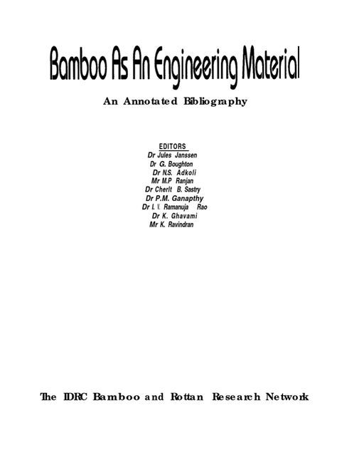 Bamboo As An Engineering Material An Ann Pdf Youngs Modulus Bamboo
