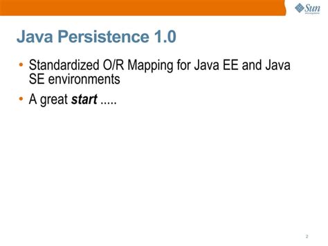 Java Persistence 20 Ppt