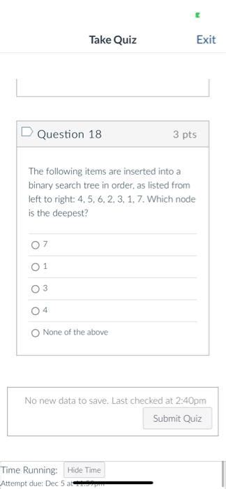 Solved The Following Items Are Inserted Into A Binary Search