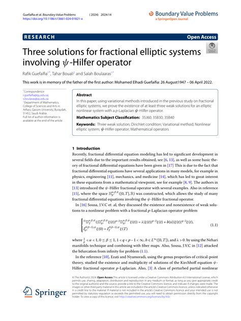 Pdf Three Solutions For Fractional Elliptic Systems Involving ψ