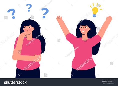 Female Find Solution Problem Solving Concept Stock Illustration