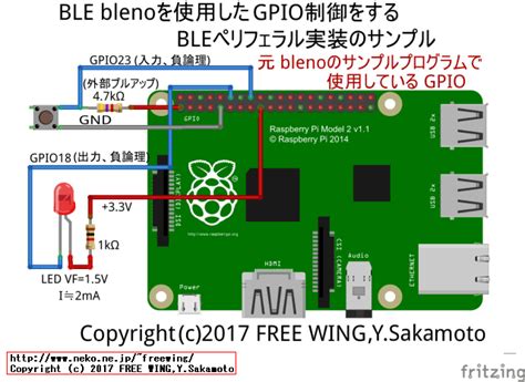 Raspberry Pi 3の Nodejs Blenoで Ble接続して Gpioで Lチカ制御やボタン状態を読み取る ラズパイ3と
