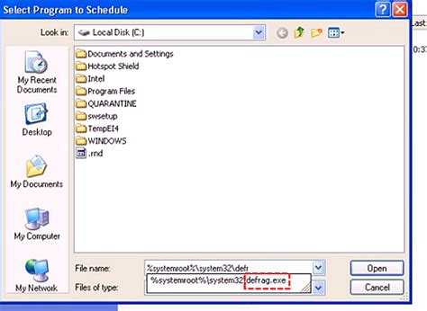 Schedule Disk Defrag For Windows XP Computer
