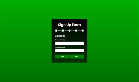 Multi Step Form With Progress Bar Using Html Css And Javascript With Source Code Sourcecodester