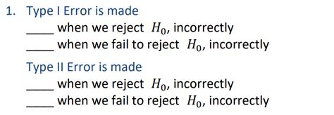 Solved Type I Error Is Made When We Reject H0 Incorrectly Chegg Com