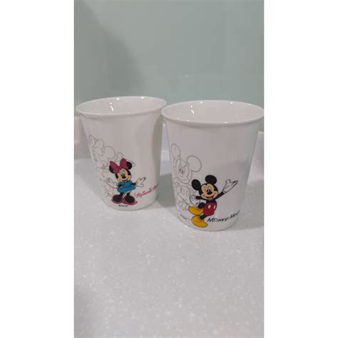 全新 米奇米妮 Mickey Mouse 對杯 約一般紙杯大小 陶瓷杯 馬克杯 水杯 蝦皮購物