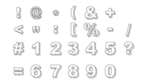 더하기 빼기 곱하기 나누기 및 1에서 10까지 3d 숫자 터 아이콘이 바탕에 고립되어 있습니다 프리미엄 벡터