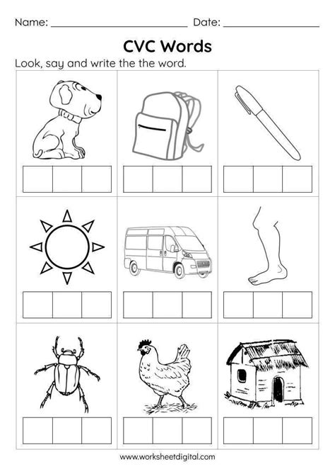 Cvc Words Worksheet Digital Worksheets Library