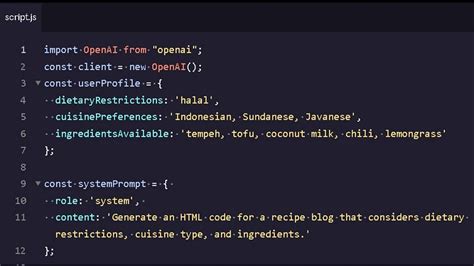 Openai Javascript Api Building A Recipe Blog • Farrosfr