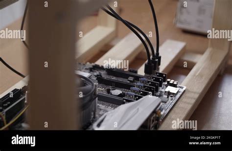 Man S Hands Are Connecting Several USB Cables To USB Ports On Motherboard Stock Video Footage