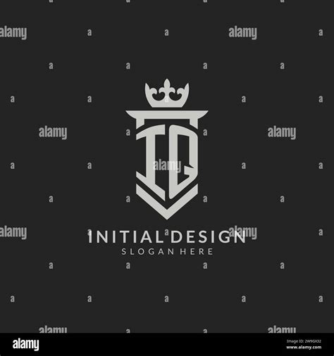 Initial Iq Shield And Crown Logo Style Vector Graphic Stock Vector Image And Art Alamy
