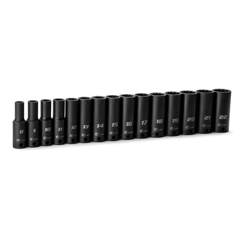 Capri Tools 38 In Drive Metric 12 Point Deep Impact Socket Set 15