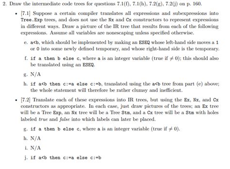 Solved Draw The Intermediate Code Trees For Questions