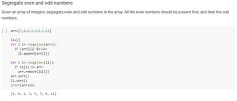 Deepanshi Gupta On Linkedin Day 8 Segregate Even And Odd Numbers