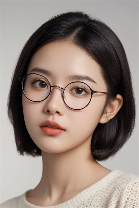 Short Hair Round Glasses