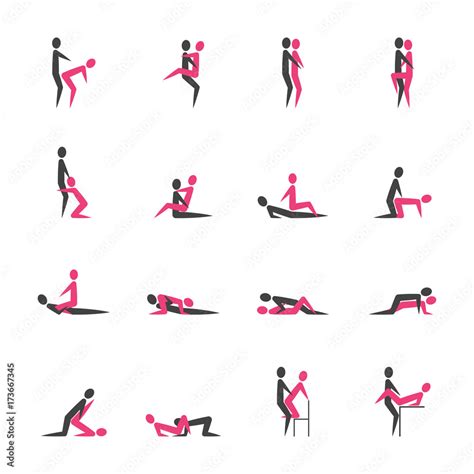Stockvektorbilden Cartoon Different Sex Poses Or Position Couple Set Vector Adobe Stock