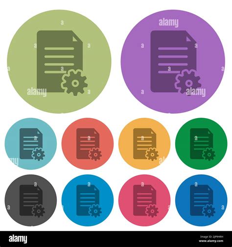 Document Setup Solid Darker Flat Icons On Color Round Background Stock Vector Image Art Alamy