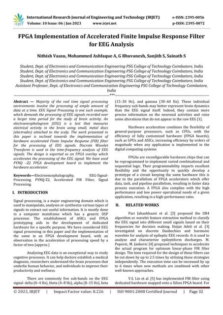 Fpga Implementation Of Accelerated Finite Impulse Response Filter For