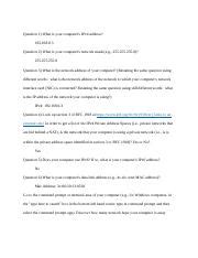 Addressing Homework Docx Question What Is Your Computer S IPv Address Question