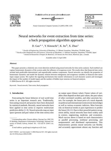 Pdf Neural Networks For Event Extraction From Time Series A Back Propagation Algorithm