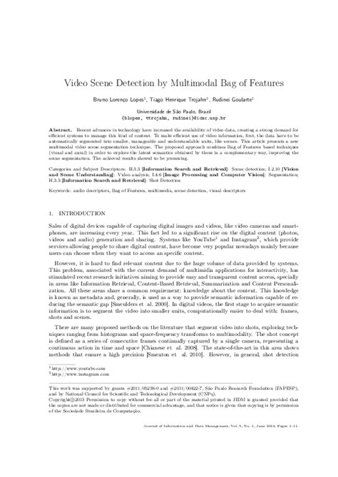 Pdf Video Scene Detection By Multimodal Bag Of Features