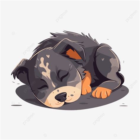 كلب نائم المتجه كرتون الراعي الأسترالي جرو نائم شخصية Illustration