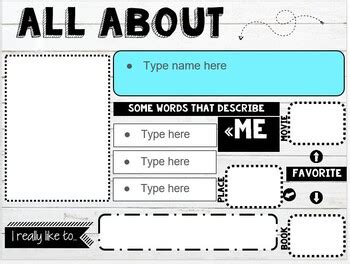 Editable All About Me Student Powerpoint Slide By Time2explore Tpt