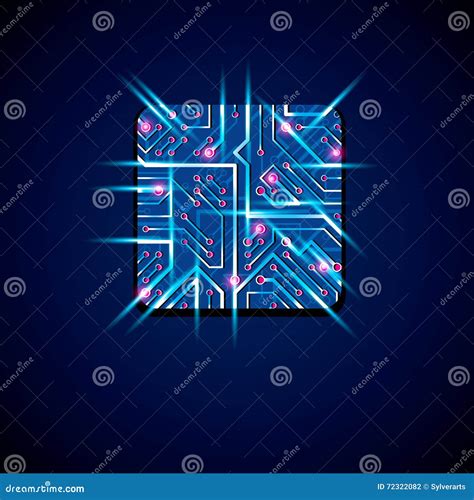 Collection Of Microchip Design Cpu Information Communic Stock Illustration Illustration Of