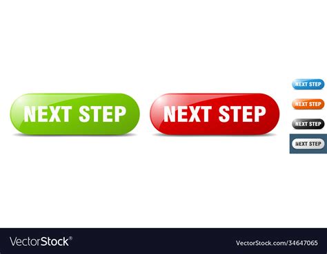 next step button key sign push set royalty free vector image