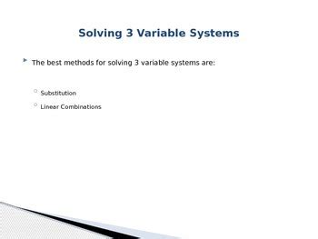 Three Variable Systems By The World Of Algebra TpT