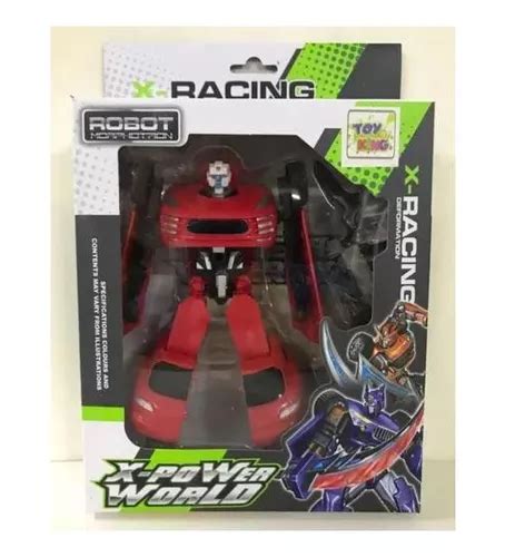 Robô Transformador Racing Transformers Azul 18cm Plástico Parcelamento Sem Juros