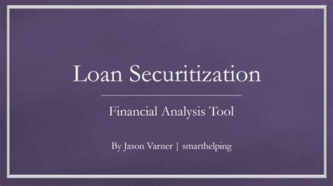 Securitization Model Excel Template