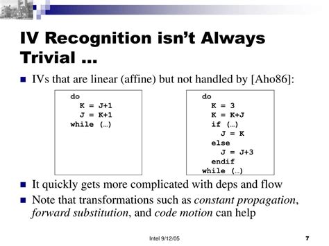 ppt advanced techniques for induction variable analysis in loop
