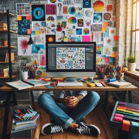 Masterful Male Graphics Designer Highquality Image Showcase Premium