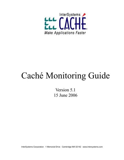 Caché Monitoring Guide Intersystems Documentation