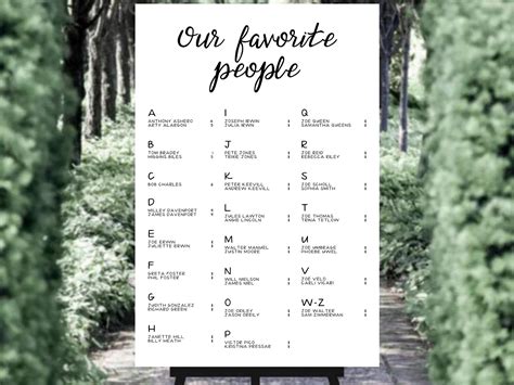 Modern Seating Chart Sign Wedding Seating Chart Sign Printable