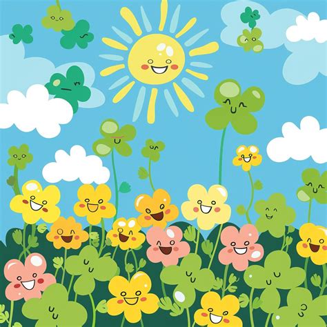 Free Cheerful Garden Scene Image Illustration Nature Cheerful