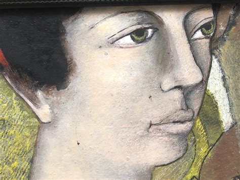 Proantic Denise Bourdouxhe 1925 1990 Large Oil Woman With Sunflower