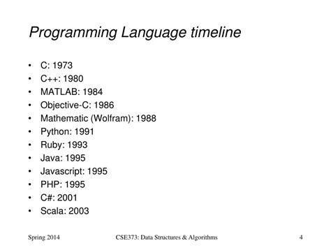 Ppt Cse 373 Data Structure And Algorithms Lecture 25 Programming Languages Powerpoint