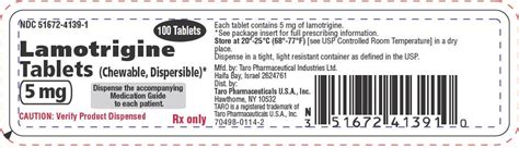 Lamotrigine Chewable Tablet Package Insert
