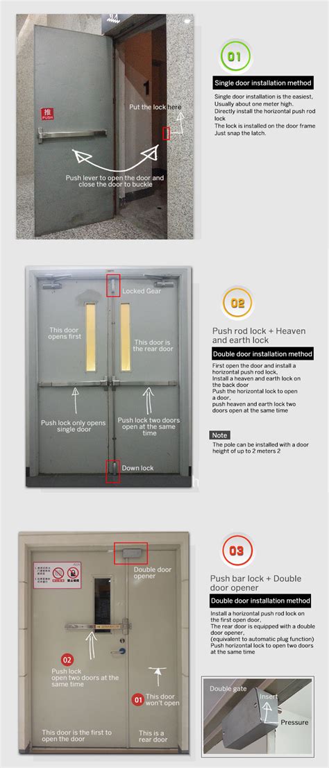 Emergency Exit Panic Push Bar Baking Finish OEM Manufacturer S4A Access Control