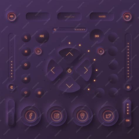 Free Vector Neumorphic Design User Interface Elements