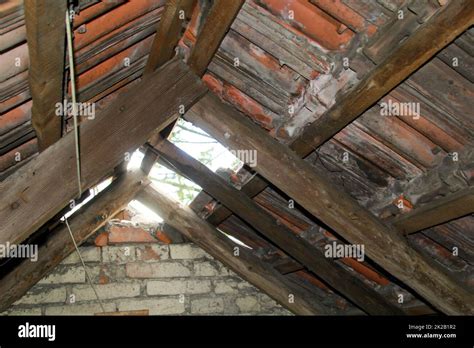 The Damage To The Roof After A Strong Storm Roof Tiles Are Torn Off