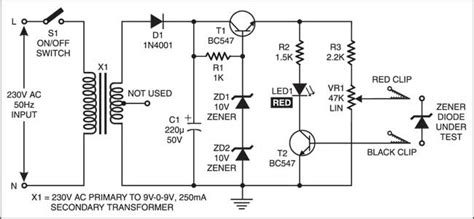 Zener Diode Tester Detailed Circuit Diagram Available