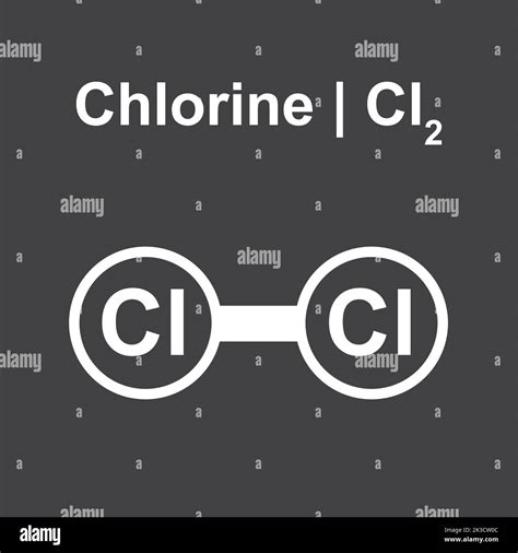 Molecular Model Of Chlorine Cl2 Molecule Vector Illustration Stock Vector Image And Art Alamy